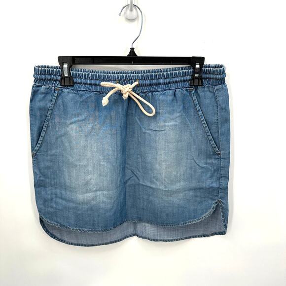 cloth & stone | Skirts | Cloth Stone 0 Tencel Tie Waist Chambray Mini ...